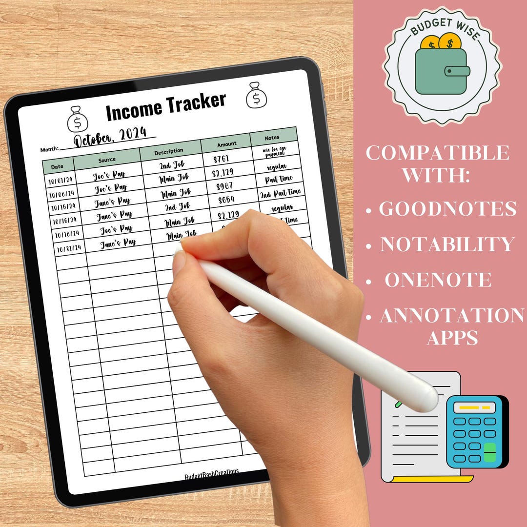 Student Budget Record Printable Budget Template Income Expense Tracker ...