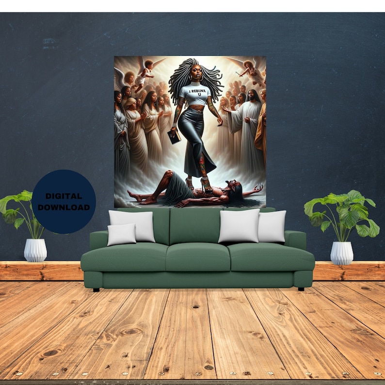 Spiritual Triumph Portrait Trendy AI Art Print Digital Download - Etsy