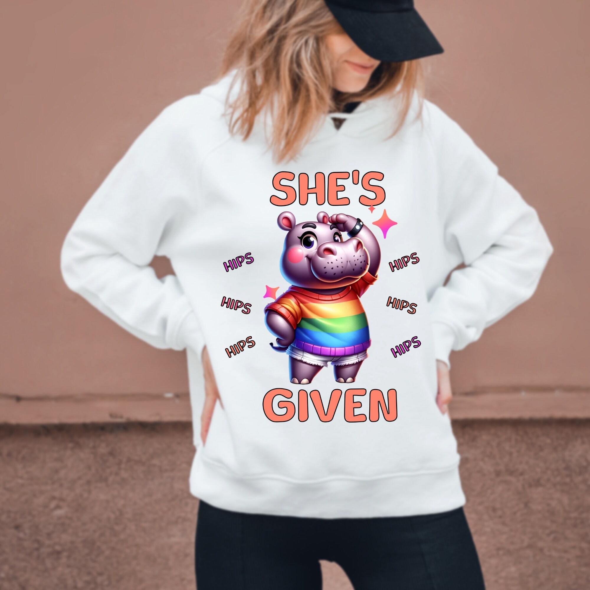 Colorful Pride Hippo T-shirt, LGBTQ Cute Hippo Graphic Tee, Fun ...