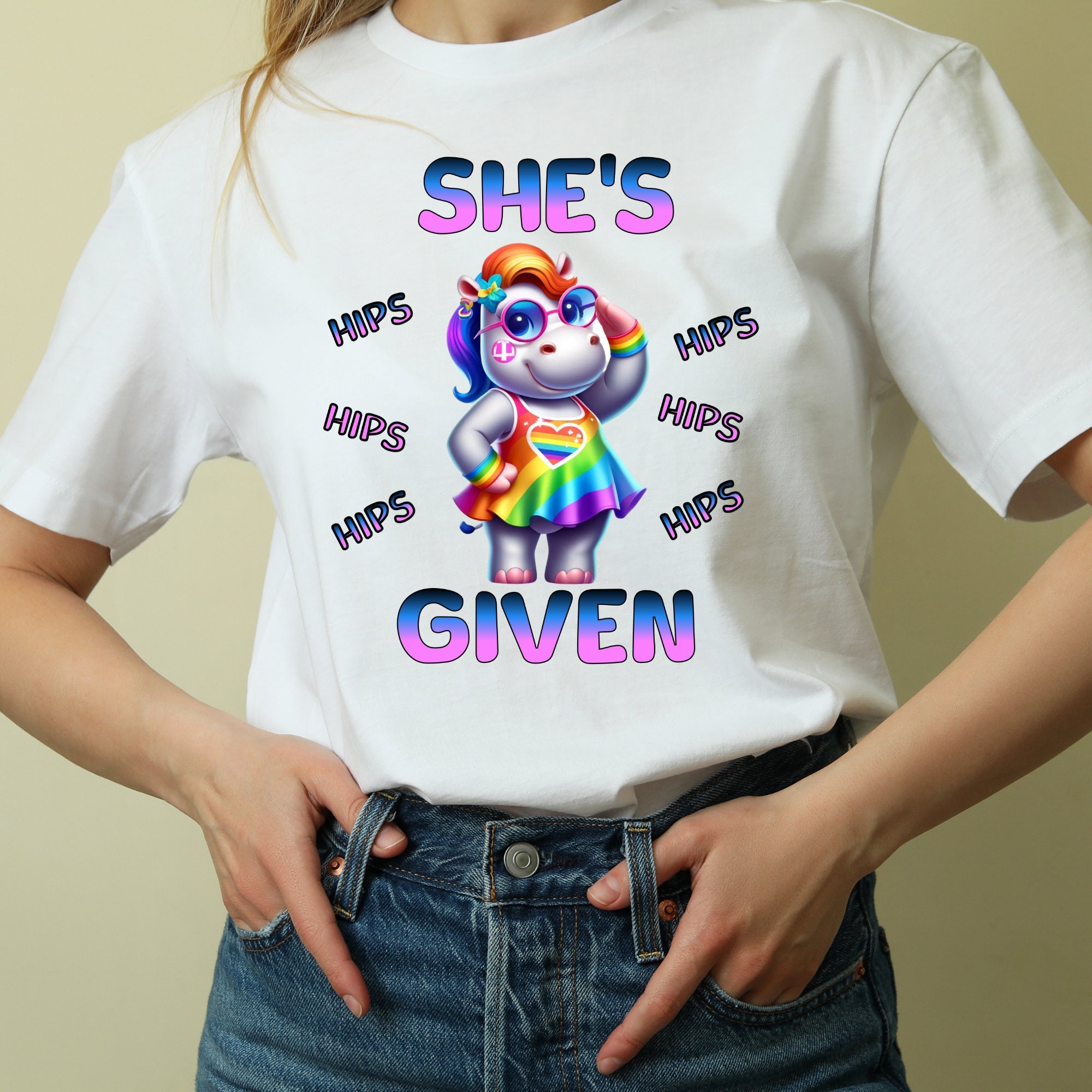 Colorful Pride Hippo Design LGBTQ Cute Hippo Graphic T-shirt, Mugs ...