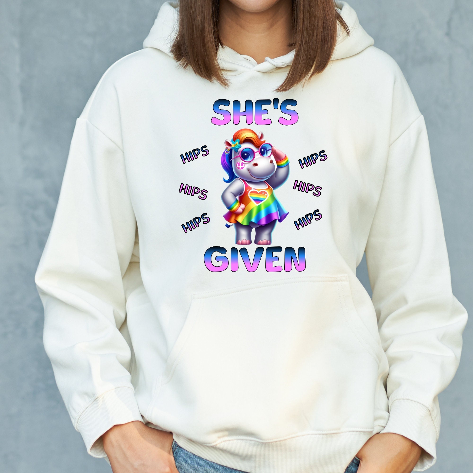 Colorful Pride Hippo Design LGBTQ Cute Hippo Graphic T-shirt, Mugs ...