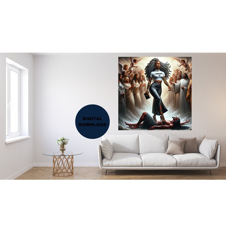 Spiritual Triumph Portrait Trendy AI Art Print Digital Download - Etsy
