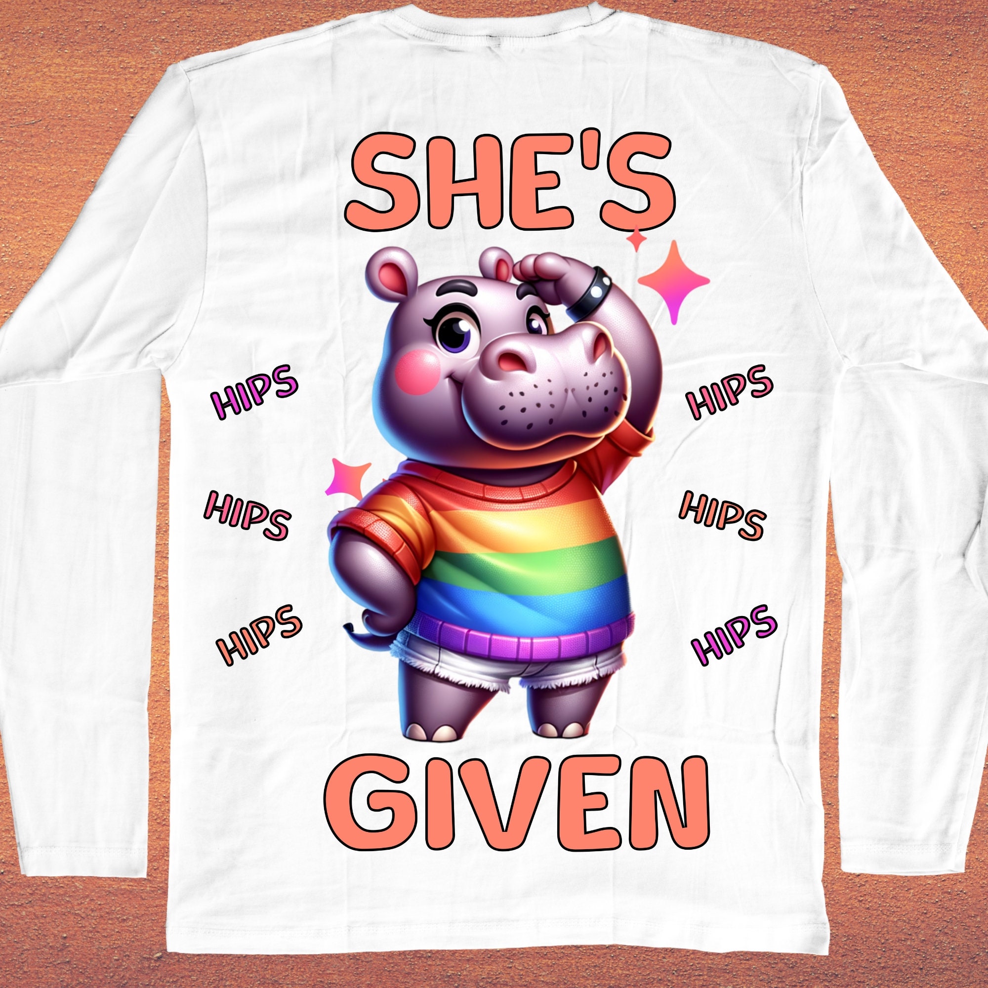 Colorful Pride Hippo T-shirt, LGBTQ Cute Hippo Graphic Tee, Fun ...