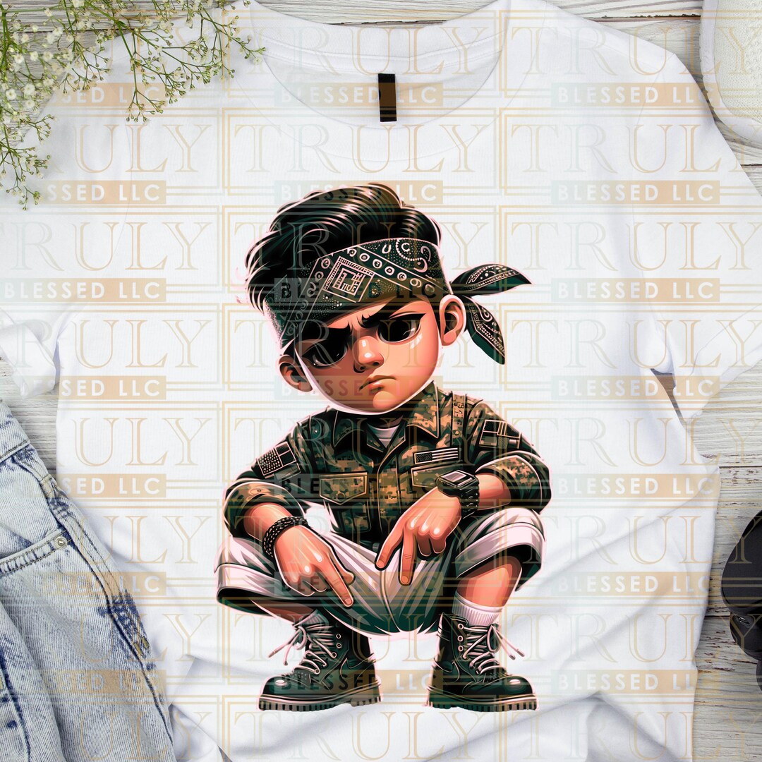 Tough Camo Boy Digital Art | Gangster Cartoon PNG | Military Streetwear ...