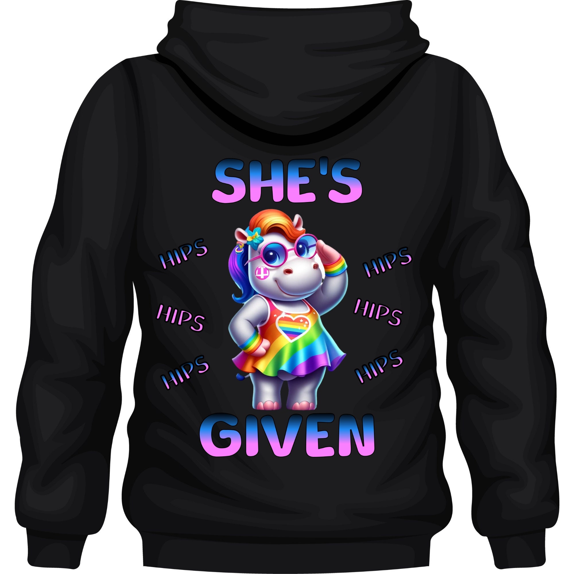 Colorful Pride Hippo Design LGBTQ Cute Hippo Graphic T-shirt, Mugs ...