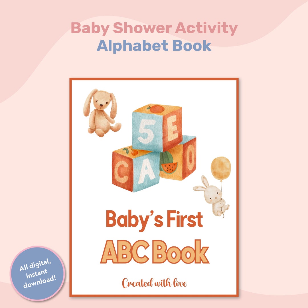 Baby Shower ABC Book, Babys First Abc Book, Alphabet Coloring Book ...