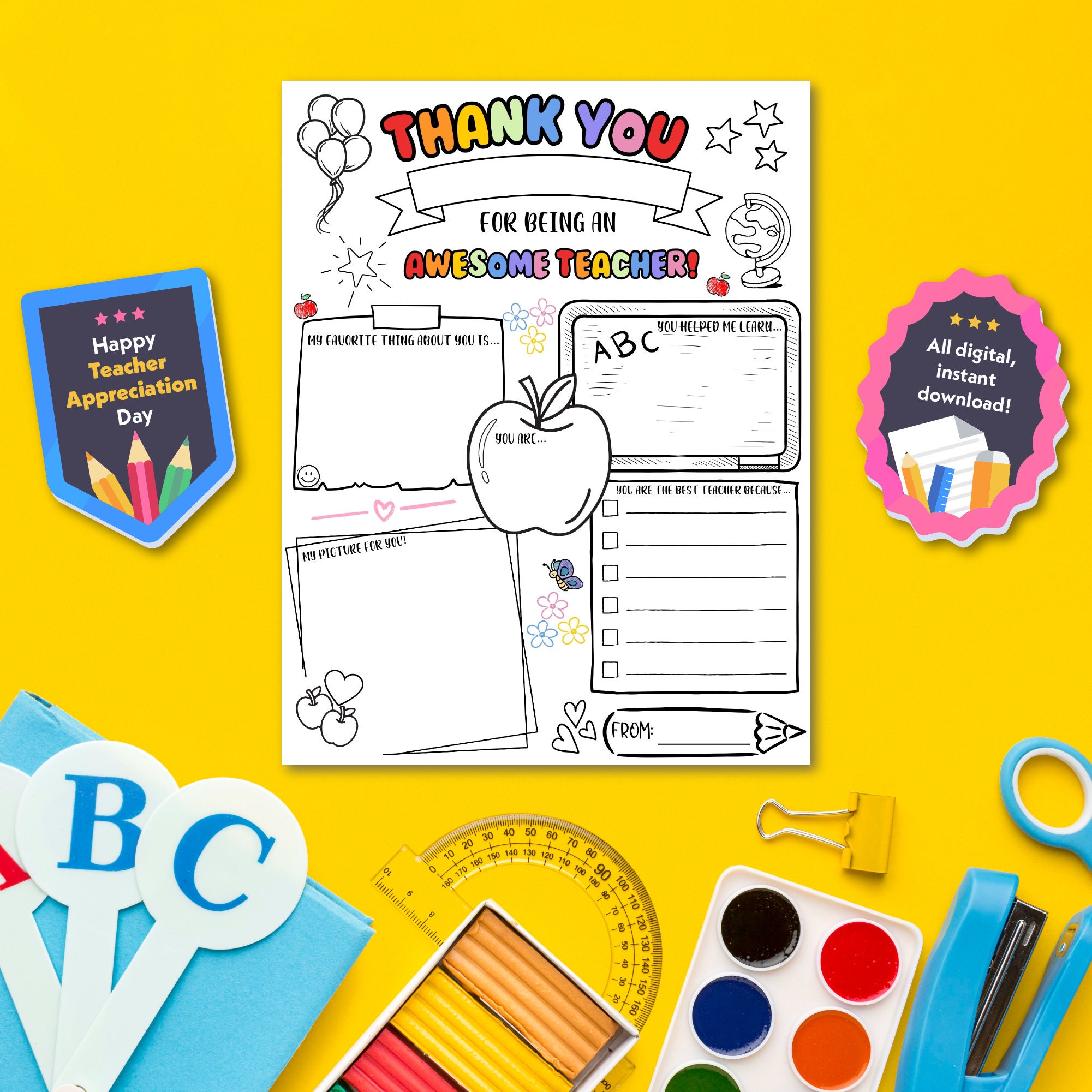 Teacher Appreciation Week Printables Thank You Teacher Appreciation ...