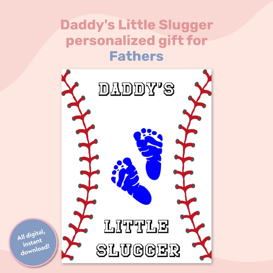 Baseball Fathers Day Card Keepsake Footprint Art, First Fathers Day ...