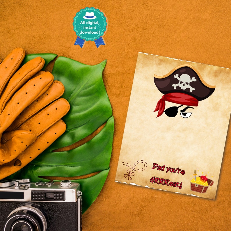 Pirate Handprint Art Happy Father's Day Card Keepsake Handprint Craft ...