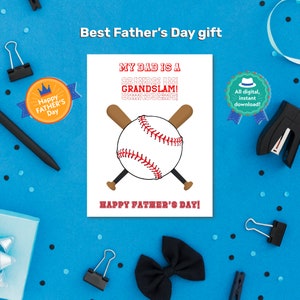 Baseball Father's Day Card Gift for Dad Keepsake Handprint Art ...