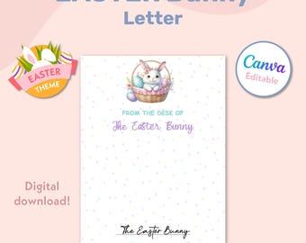 Editable Easter Bunny Letter Return Letter From the Desk of Easter ...