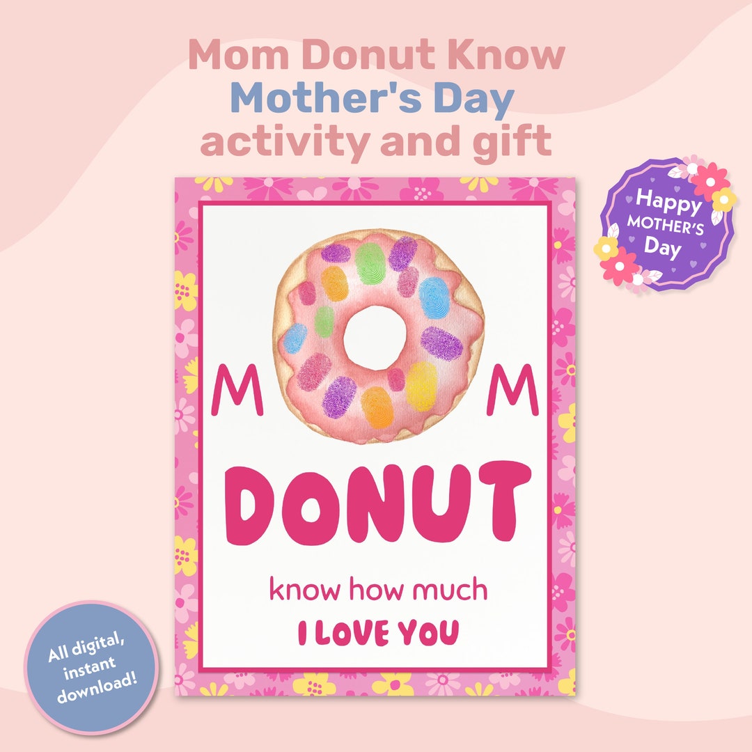 Donut Mothers Day Fingerprint Art Keepsake Card, Preschool and ...