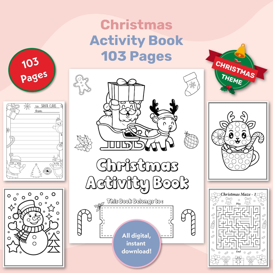 103 Printable Christmas Activities Bundle, Kids Activities, Christmas ...
