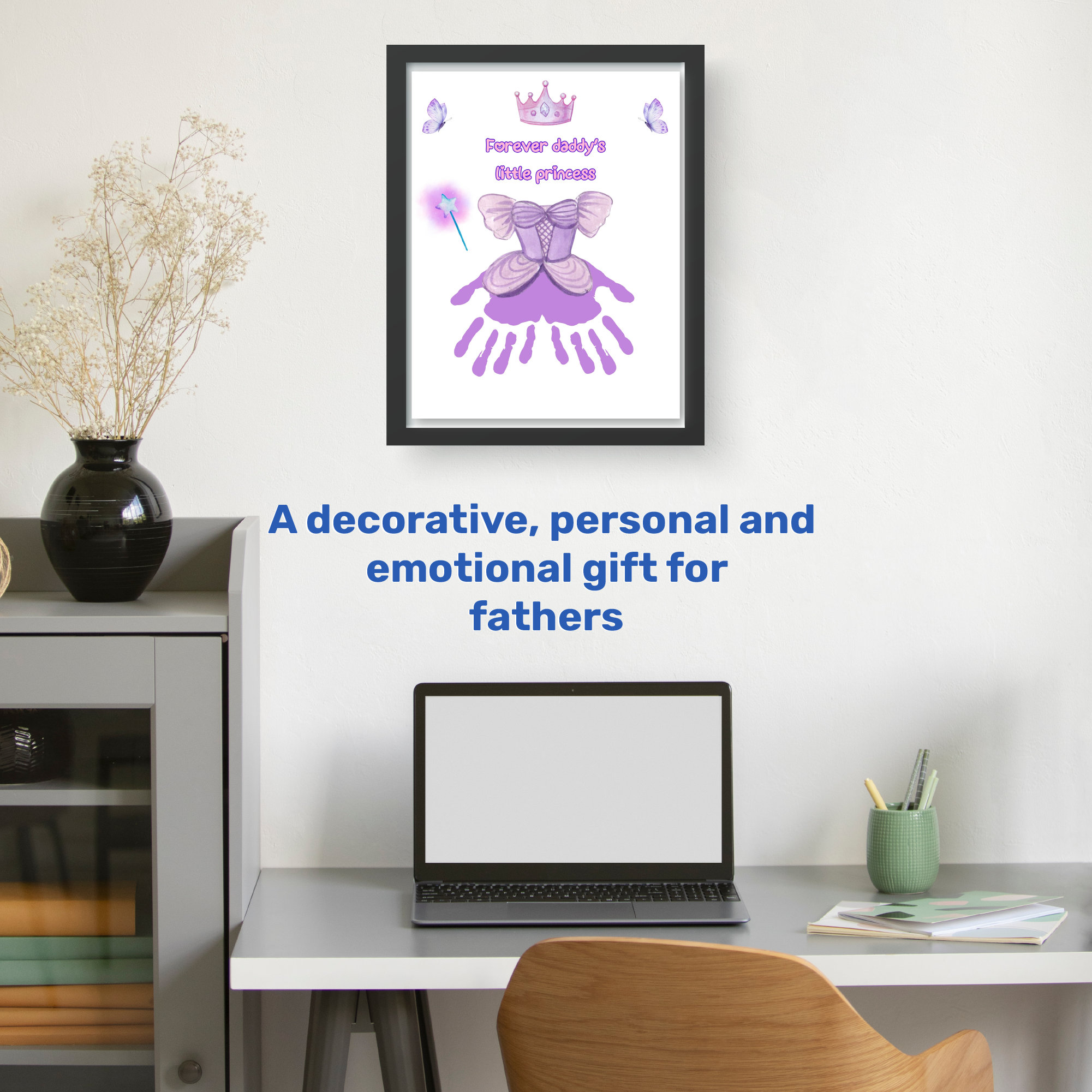 Little Princess Handprint Art, Fathers Day Card Keepsake Handprint ...