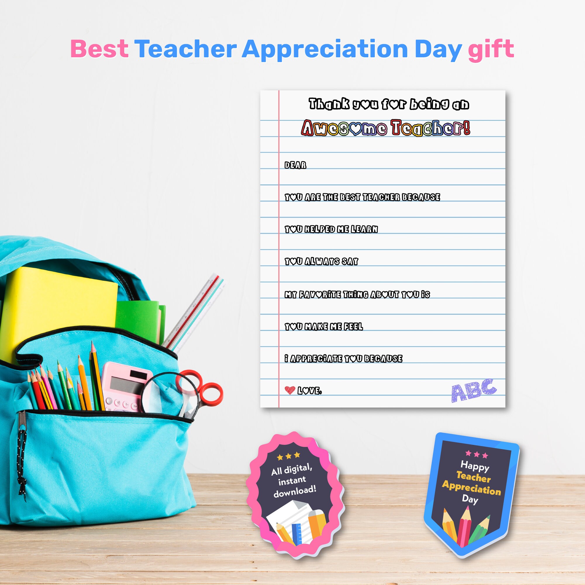 Teacher Appreciation Printable Gifts Thank You Card All About My ...