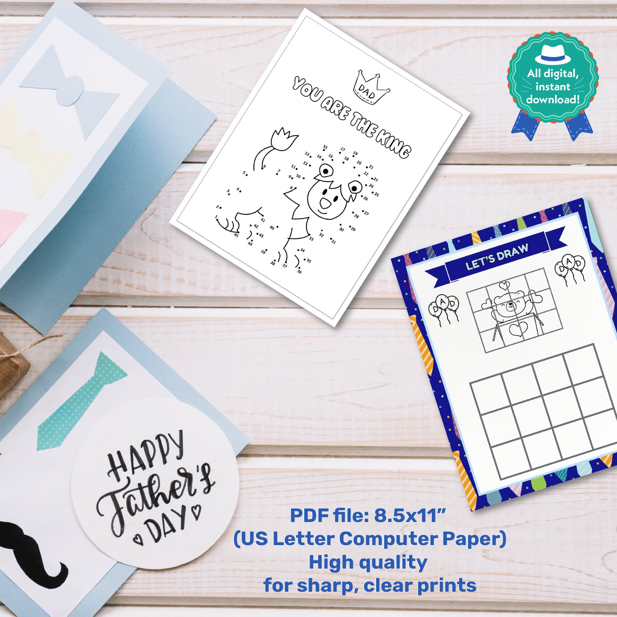 Happy Father's Day Kids Activity Book Printable Games for Kids Puzzle ...