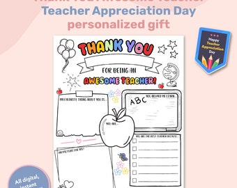 Teacher Appreciation Week Printable, All About My Teacher, Teacher ...