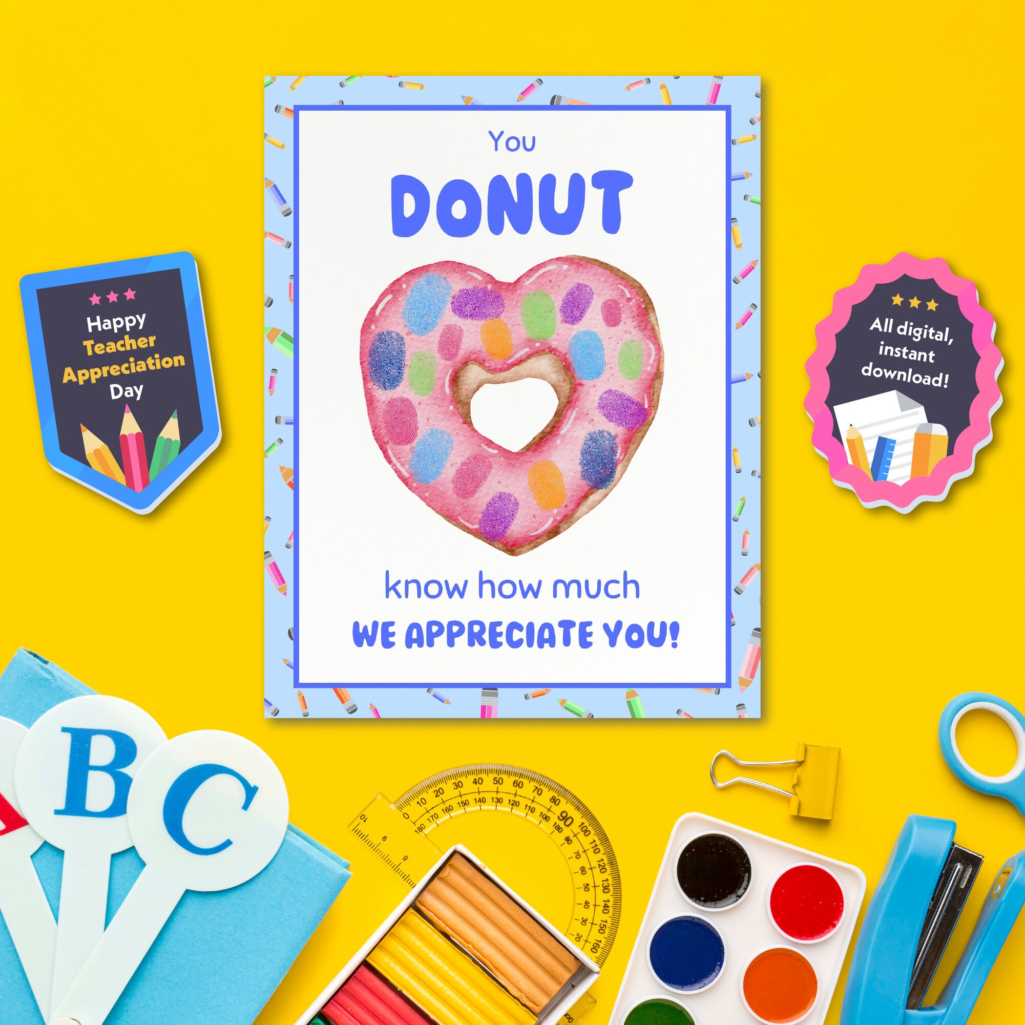 DONUT Teacher Appreciation Printable Handprint Art Gifts Preschool Art ...