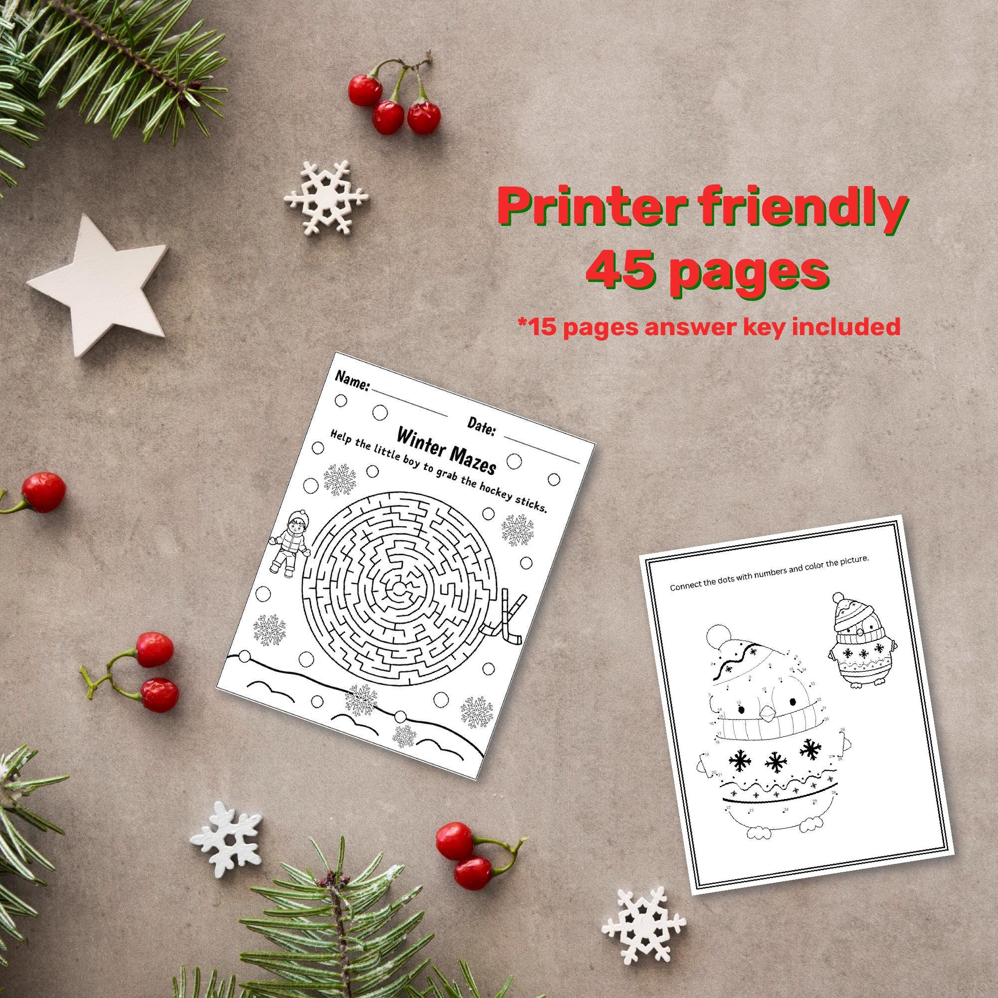 Winter Printable Activity Bundle, Winter Kids Activities, Winter Games ...