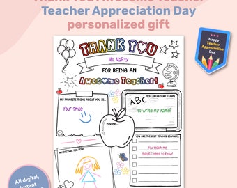 Teacher Appreciation Week Printable, All About My Teacher, Teacher ...