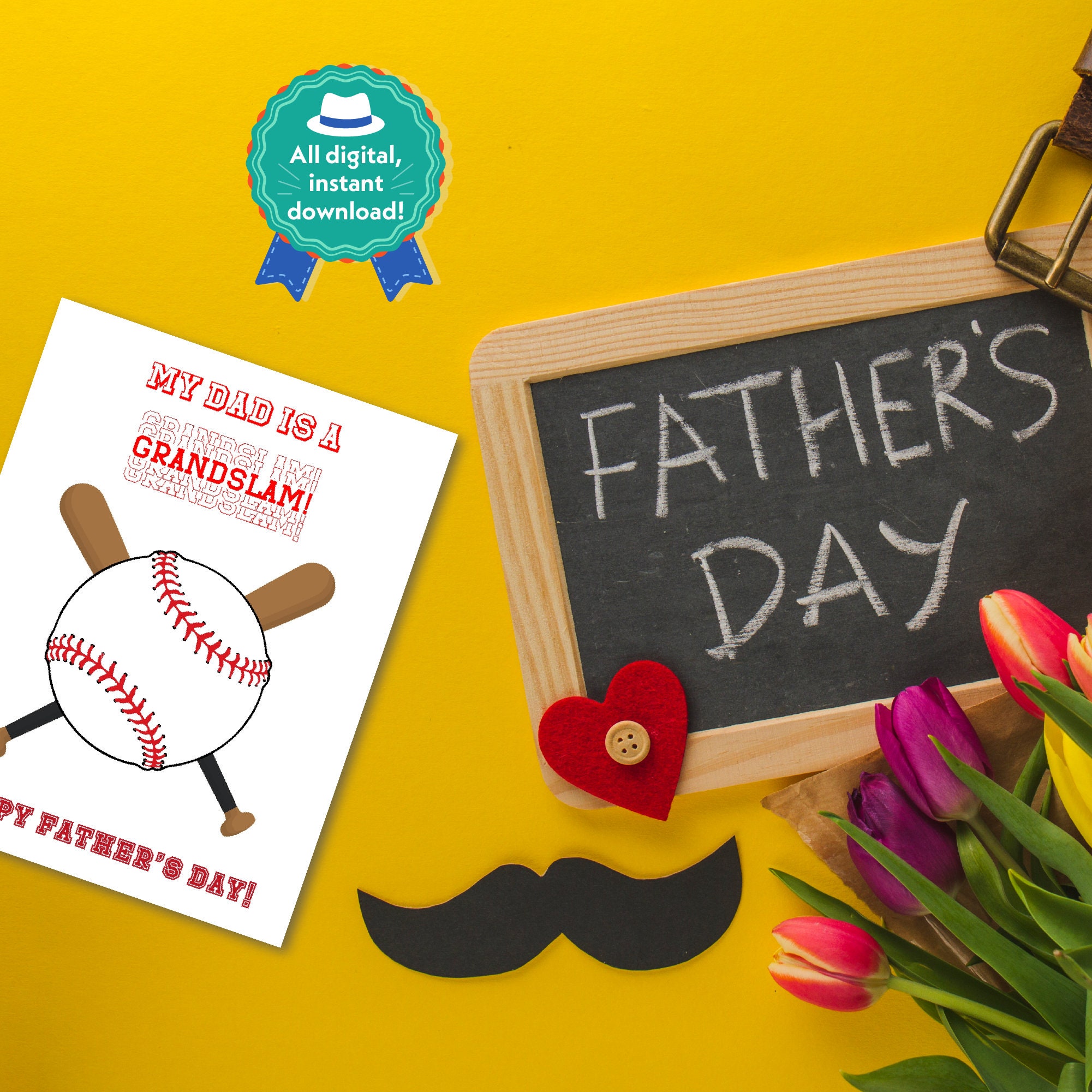 Baseball Father's Day Card Gift for Dad Keepsake Handprint Art ...