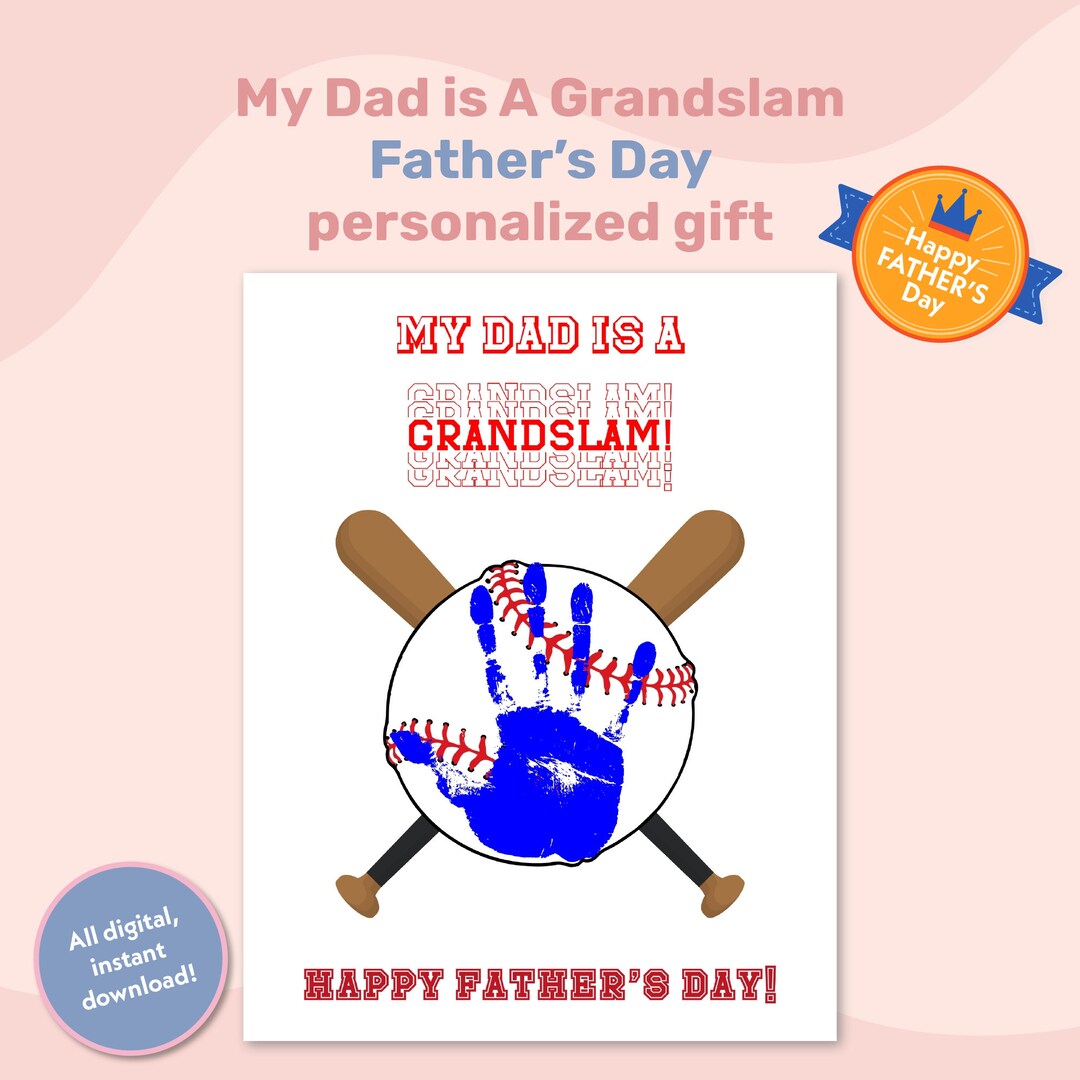 Baseball Father's Day Card Gift for Dad Keepsake Handprint Art ...