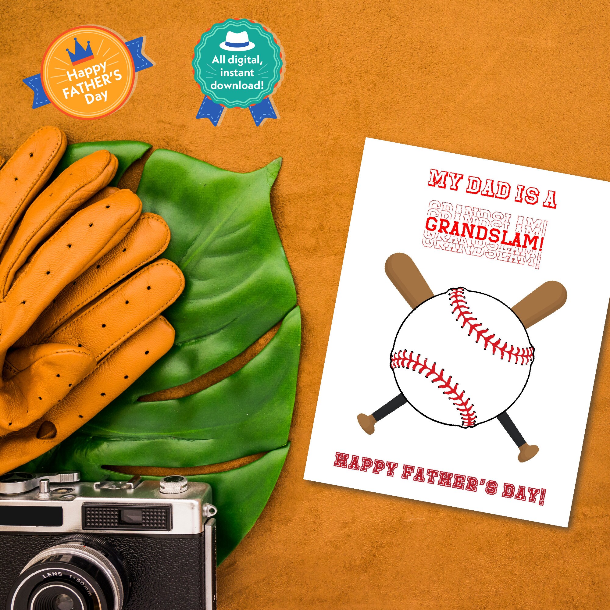 Baseball Father's Day Card Gift for Dad Keepsake Handprint Art ...