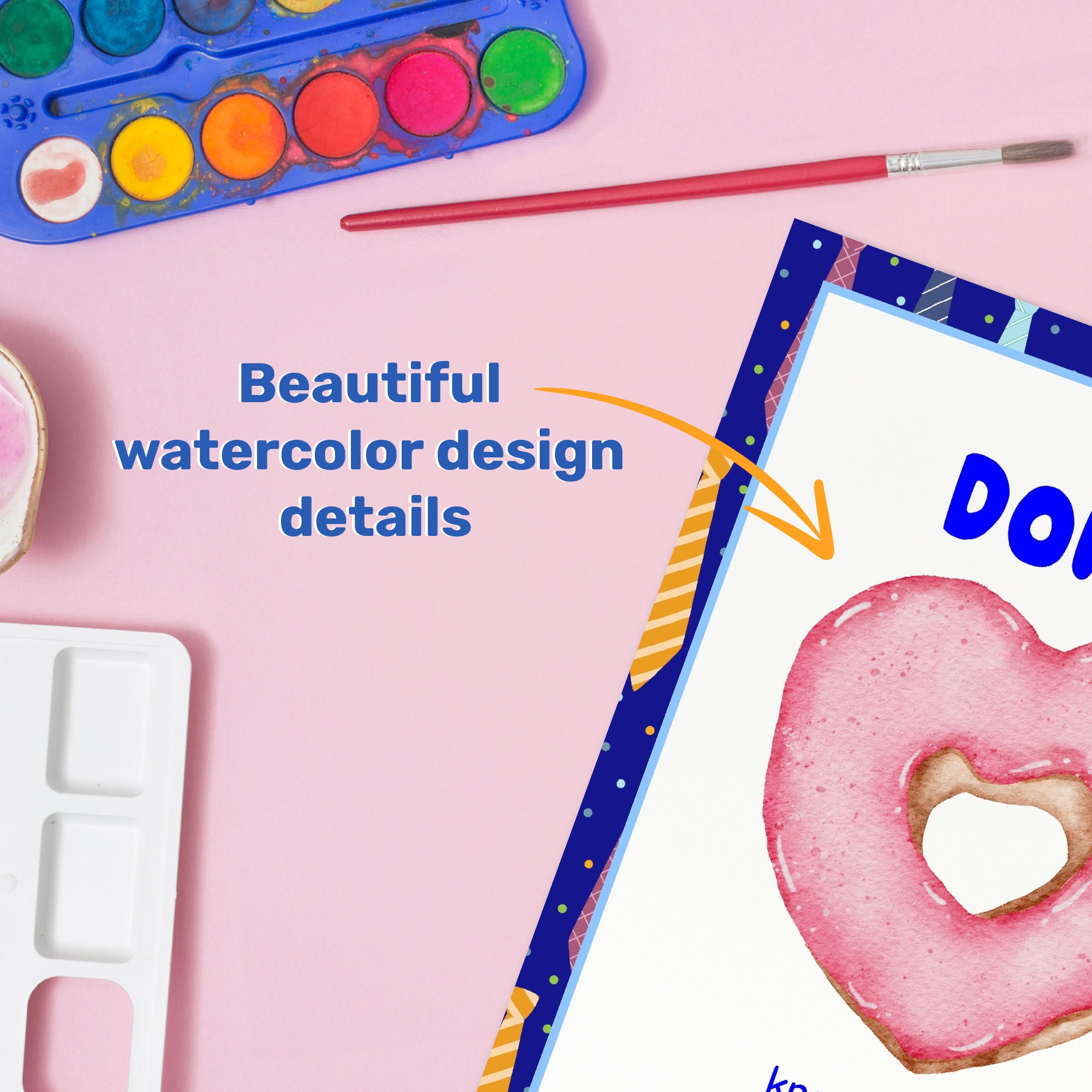 DONUT Happy Birthday Fingerprint Card Handprint Art Dad Grandpa ...