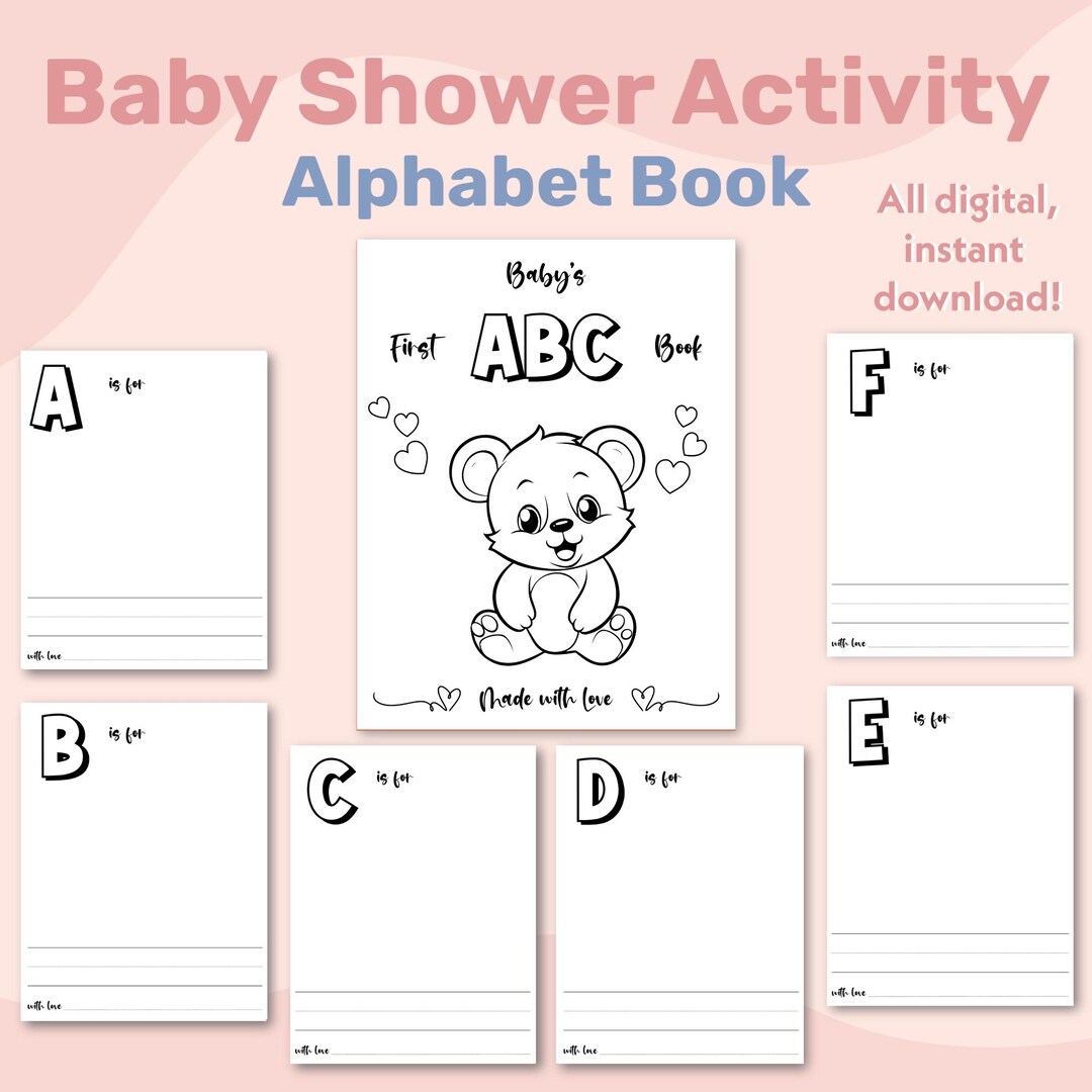 Blank Alphabet Book, Baby Shower Abc Coloring Book, Babys First ABC ...