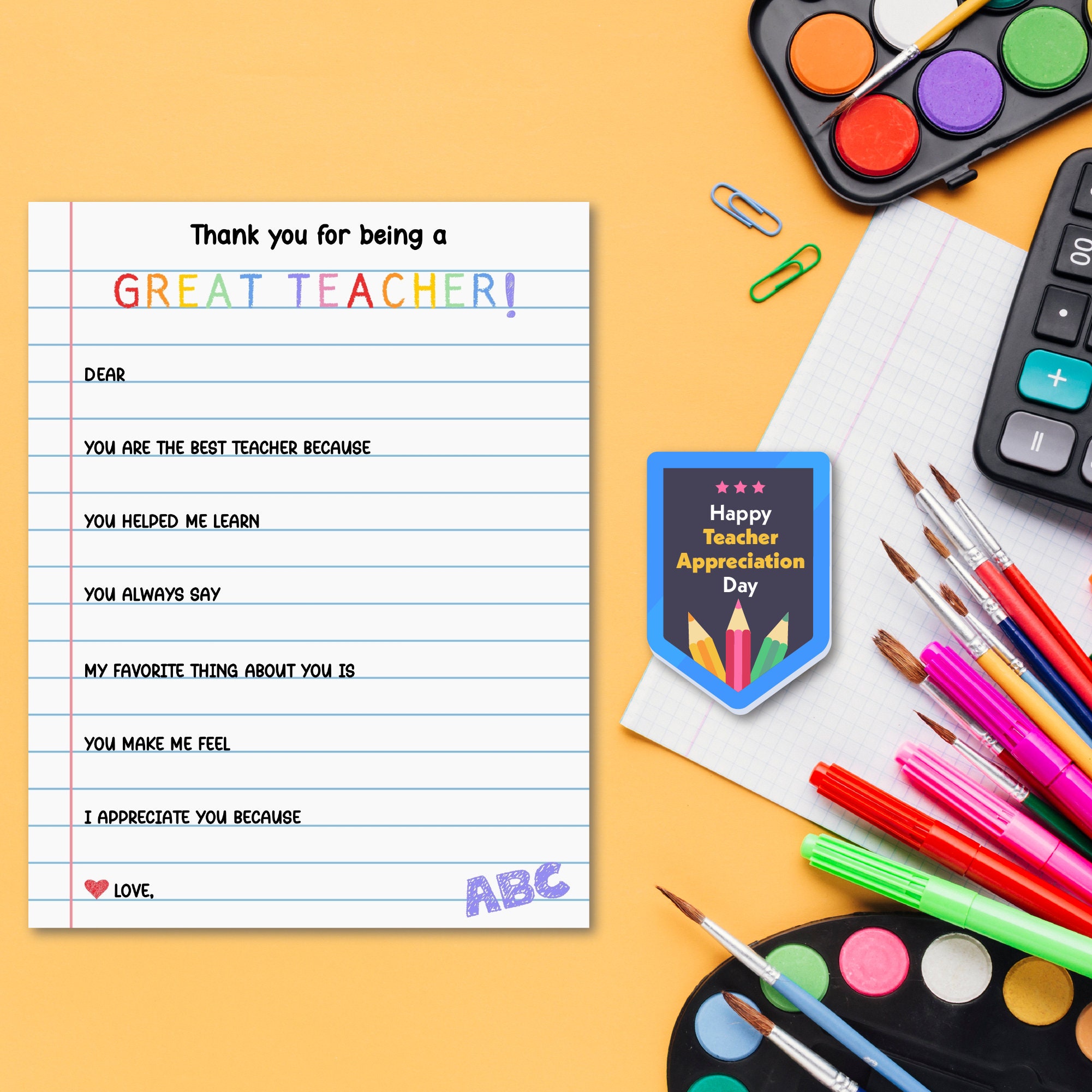 Teacher Appreciation Printable Gifts Thank You Card All About My ...