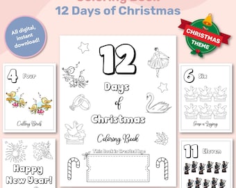 12 Days of Christmas - Printable Coloring Book - Etsy