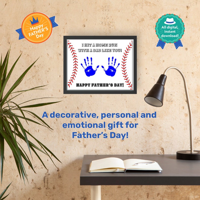 Baseball Father's Day Card Gift for Dad Keepsake Handprint Art ...