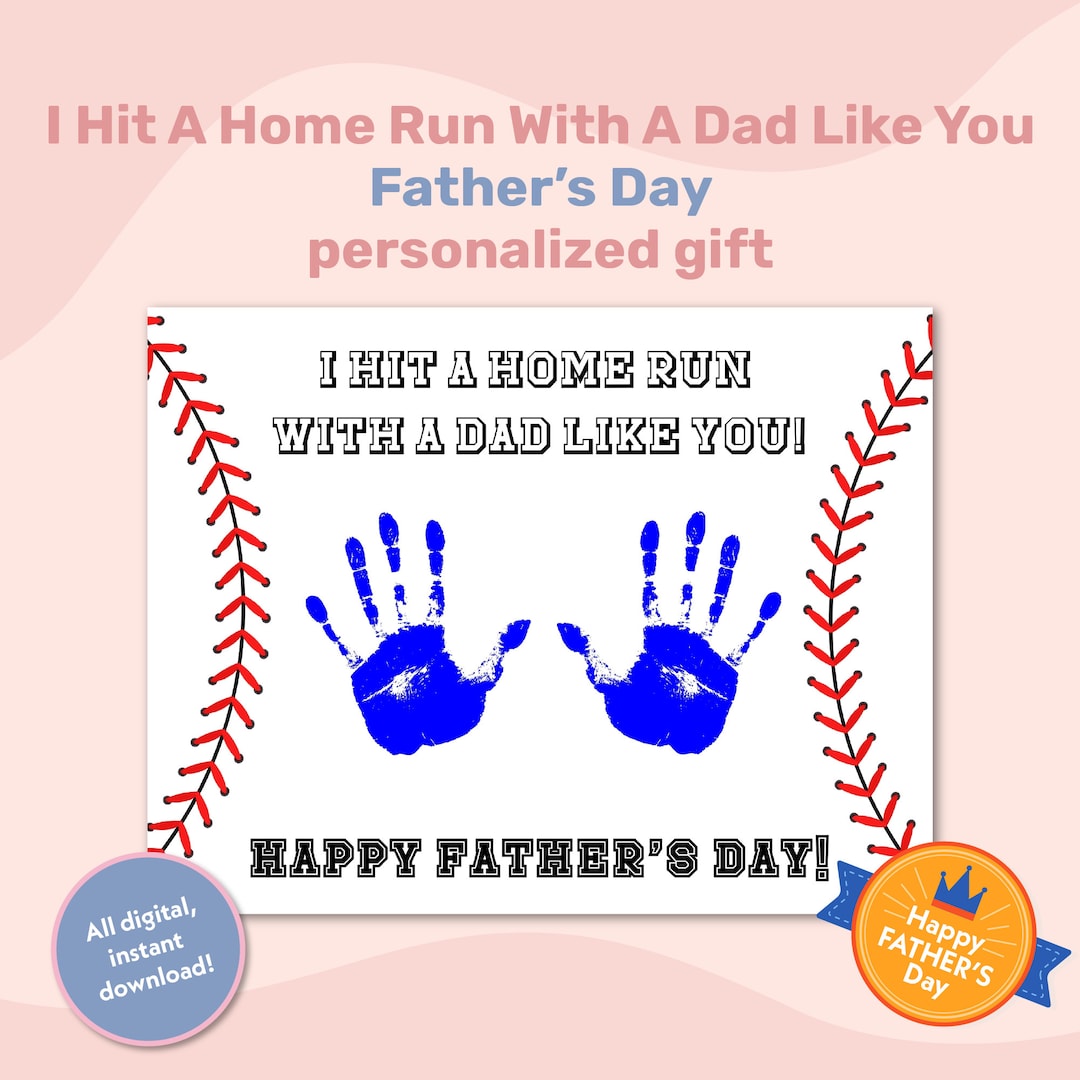 Baseball Father's Day Card Gift for Dad Keepsake Handprint Art ...