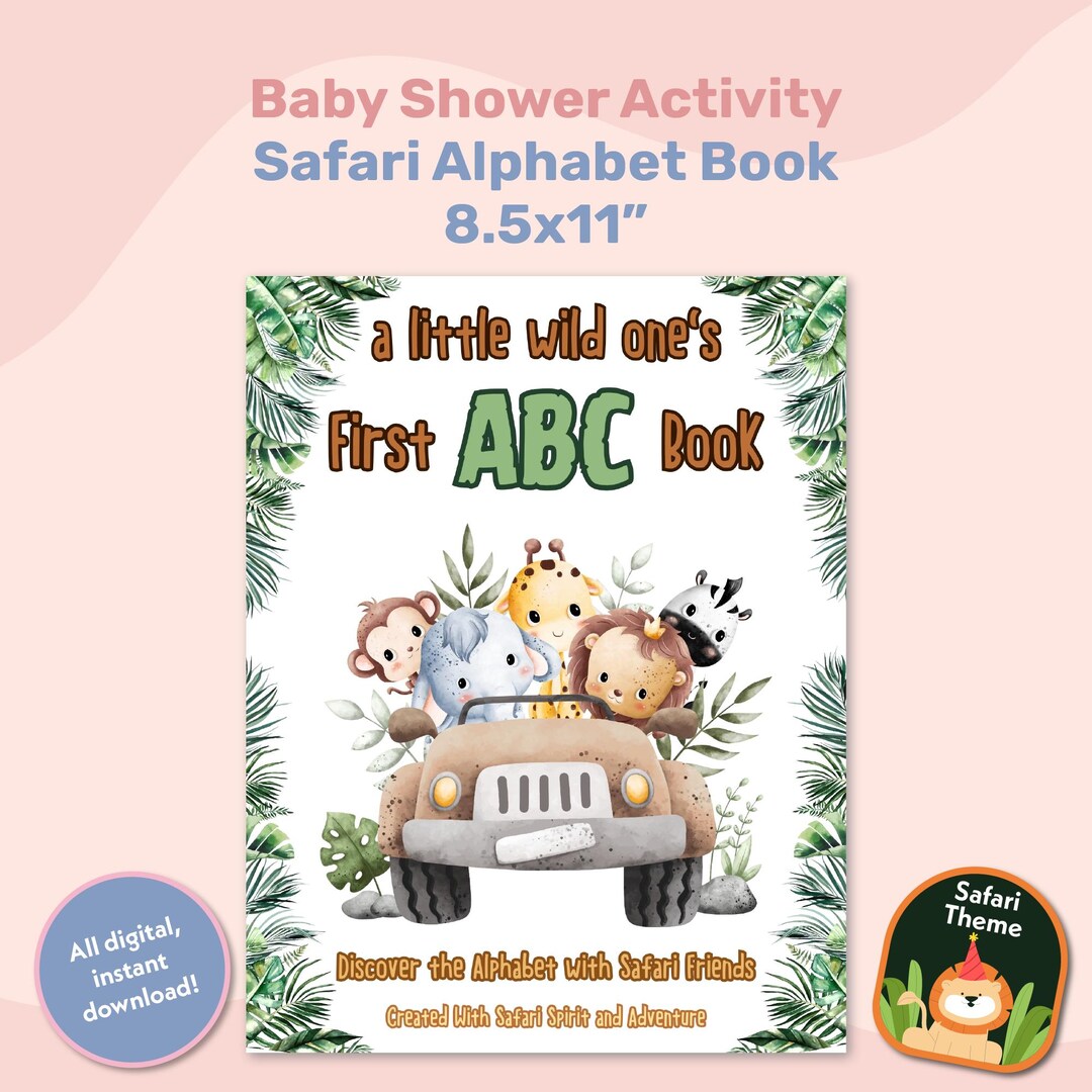 Safari Baby Shower ABC Book, Baby’s First Abc Book, Safari Animals ...