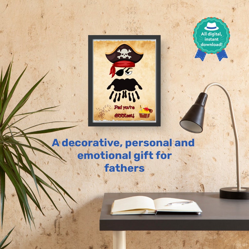 Pirate Handprint Art Happy Father's Day Card Keepsake Handprint Craft ...