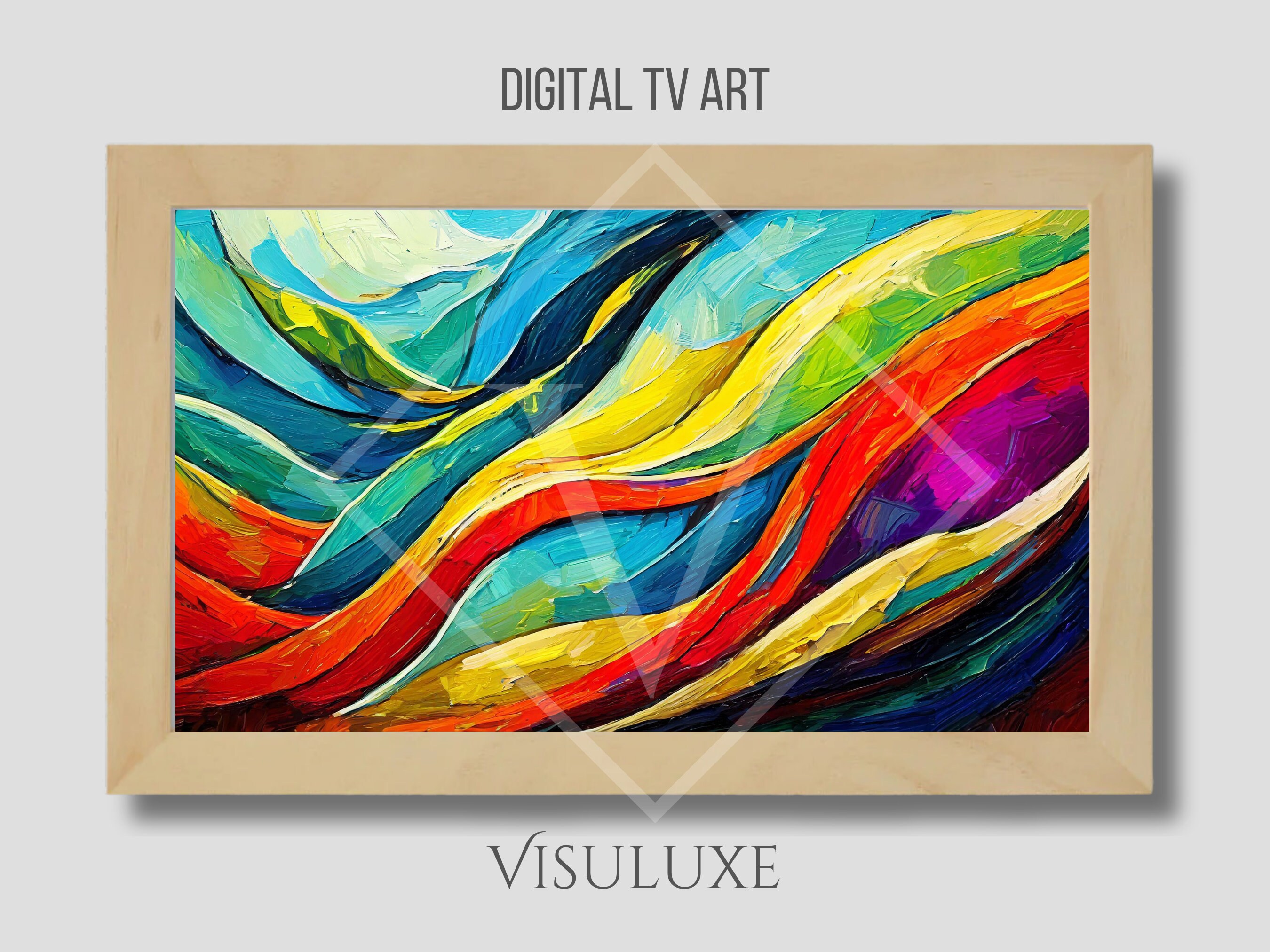 Vivid Abstract Lines Frame TV Art Vivid Abstract Lines Oil Painting ...