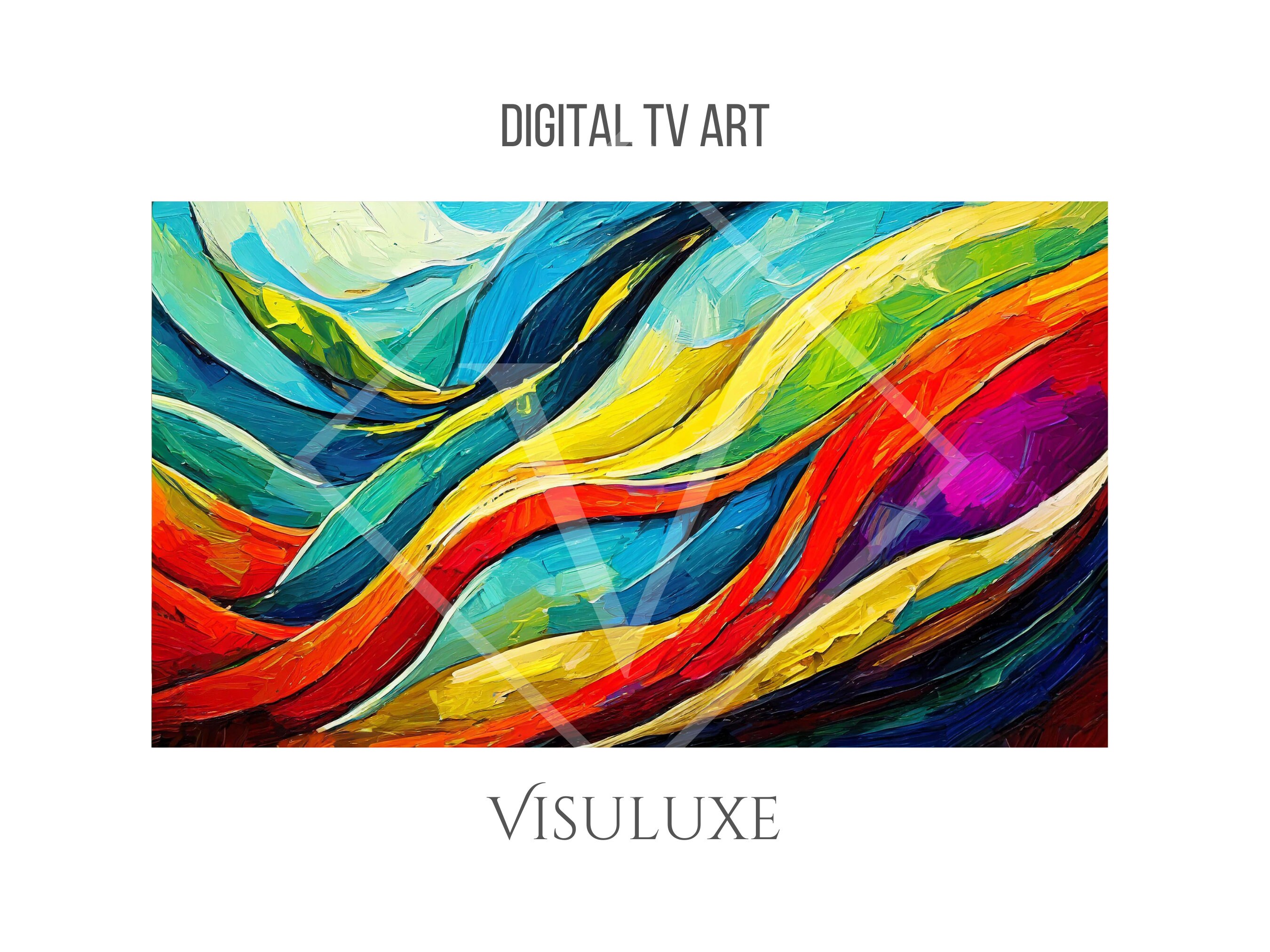 Vivid Abstract Lines Frame TV Art Vivid Abstract Lines Oil Painting ...