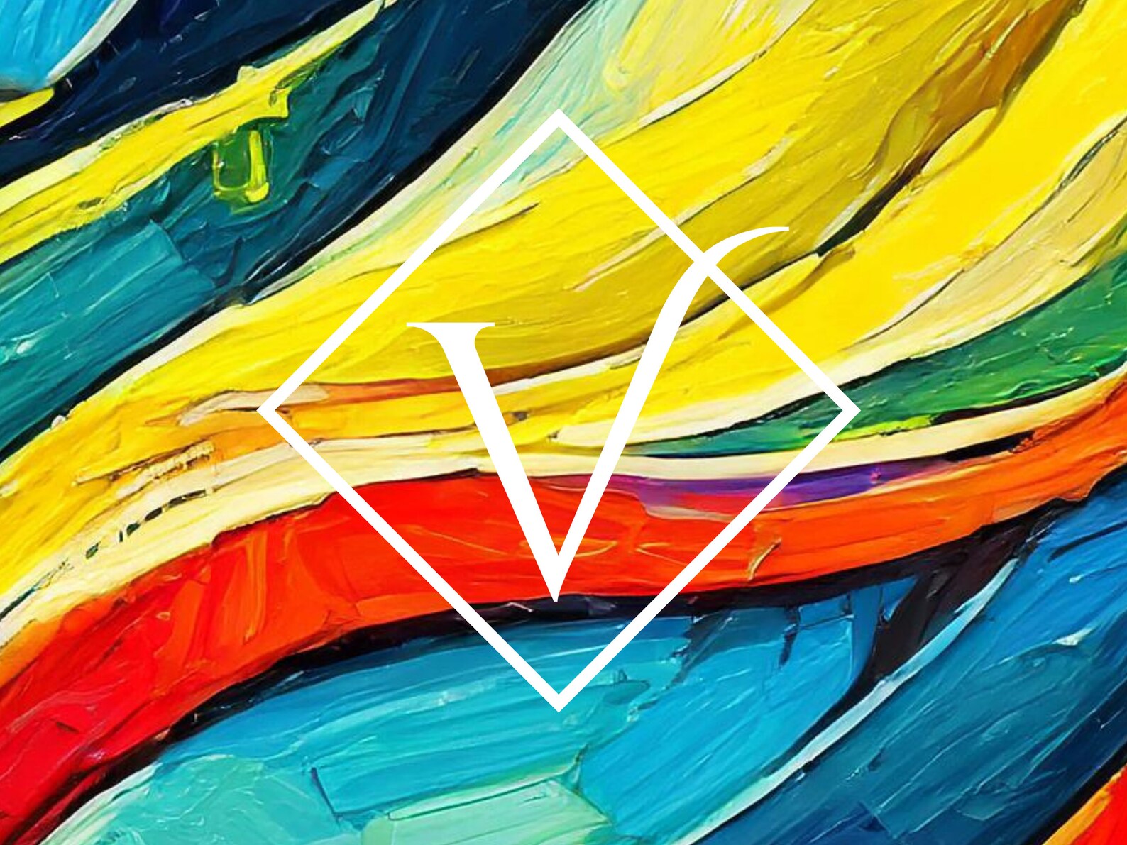 Vivid Abstract Lines Frame TV Art Vivid Abstract Lines Oil Painting ...