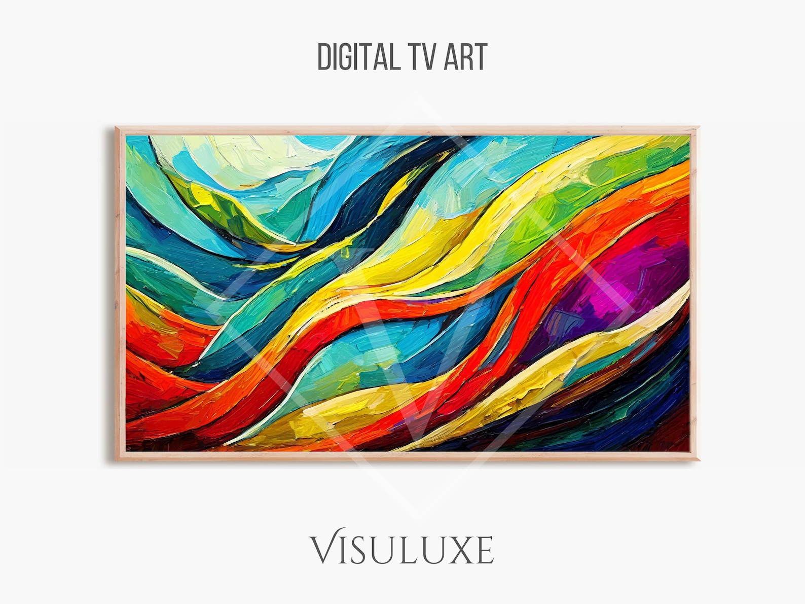 Vivid Abstract Lines Frame TV Art Vivid Abstract Lines Oil Painting ...