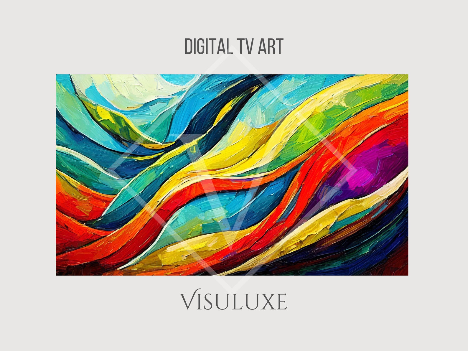 Vivid Abstract Lines Frame TV Art Vivid Abstract Lines Oil Painting ...