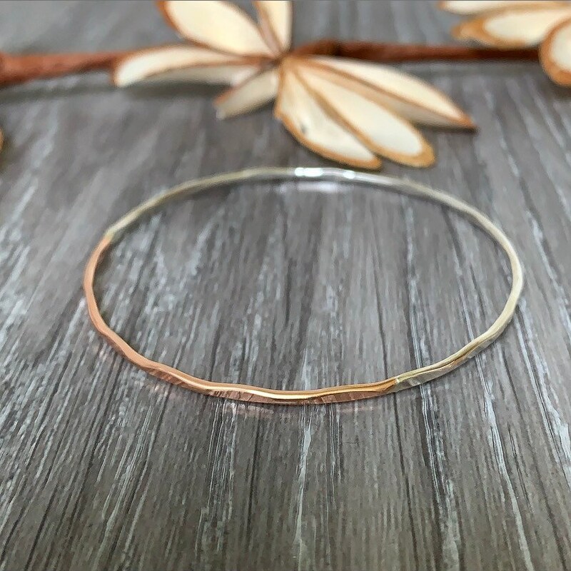 Mixed Metal Bangle - Etsy