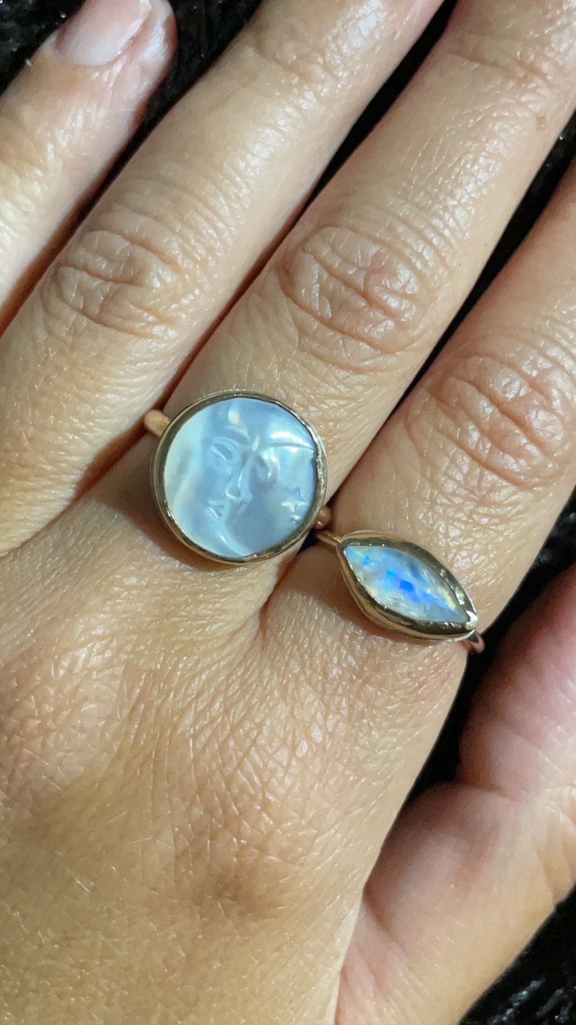 Luna - Mother of Pearl Celestial Ring - Etsy
