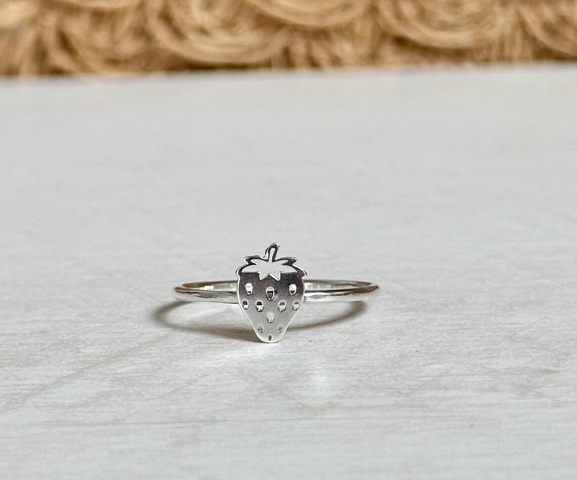 Dainty Strawberry Ring - Etsy
