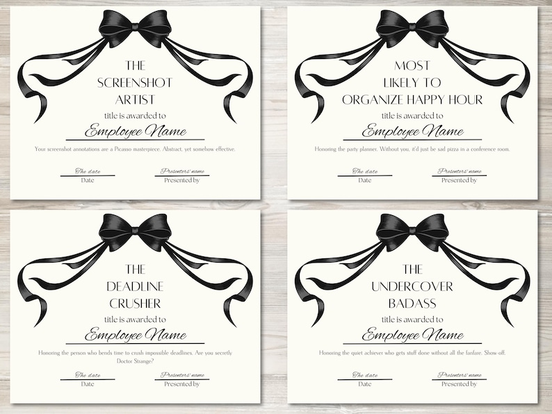 Funny Employee Award Certificates Editable Templates for Workplace ...