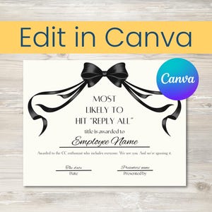 Funny Employee Award Certificates – Editable Templates for Workplace ...