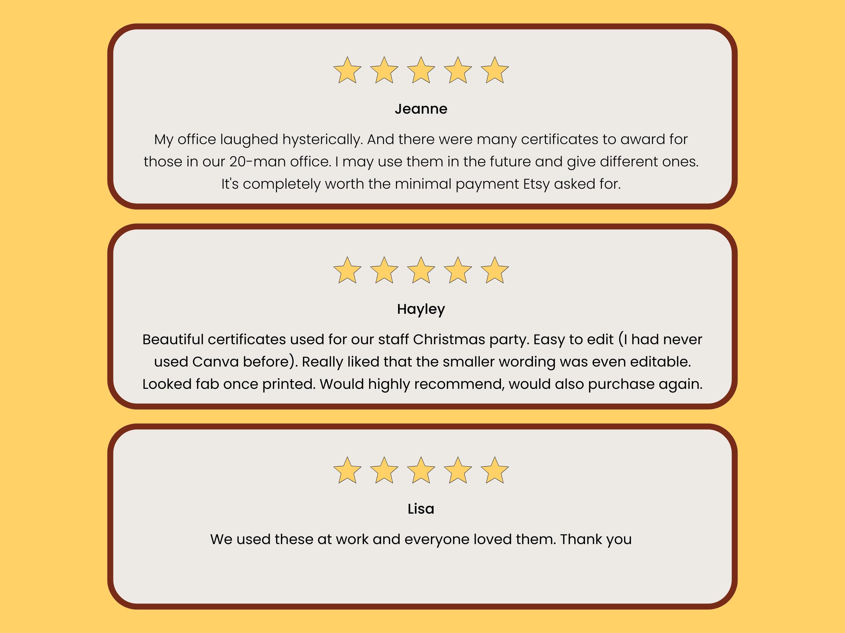 Employee Award Certificates Printable – Editable Templates for ...