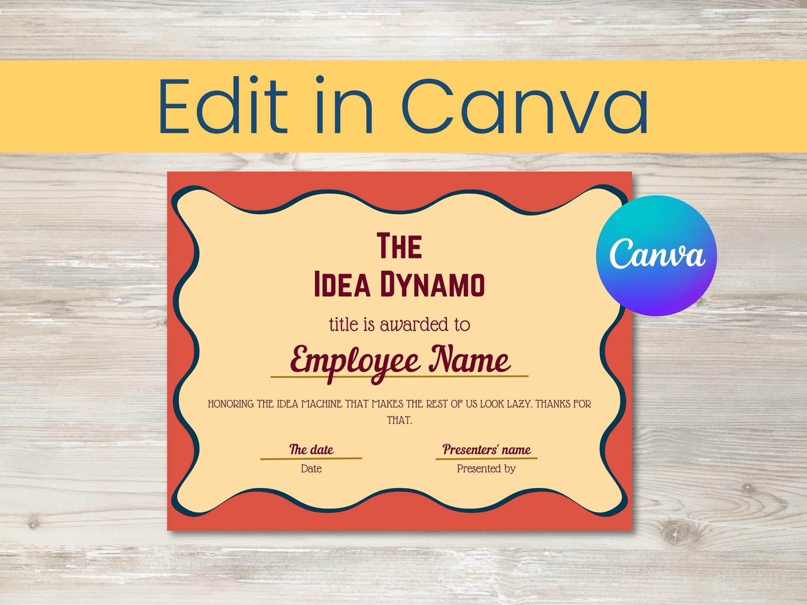 Employee Award Certificates Printable – Editable Templates for ...