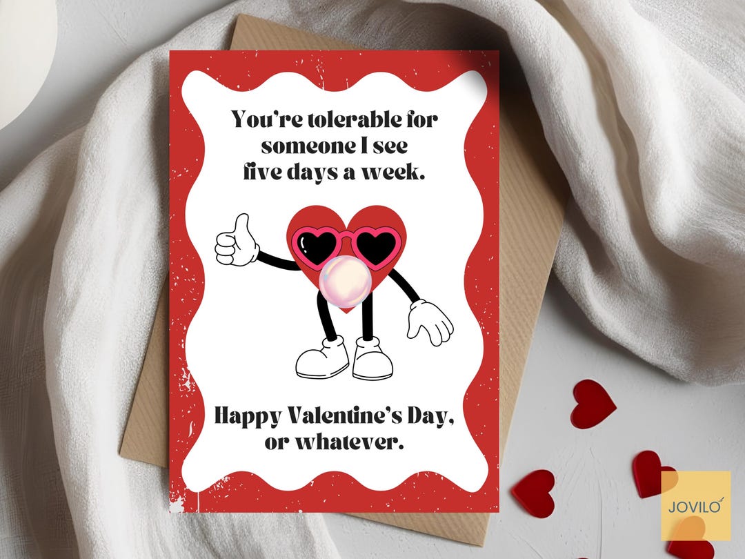 Workplace Valentine Exchange Printable Cards Snarky Coworker Valentine ...