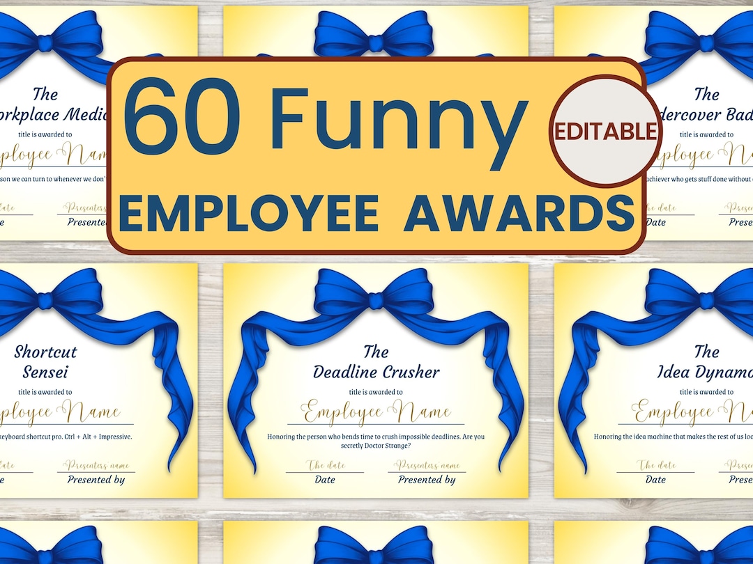 Employee Award Certificates Printable – Editable Templates for ...