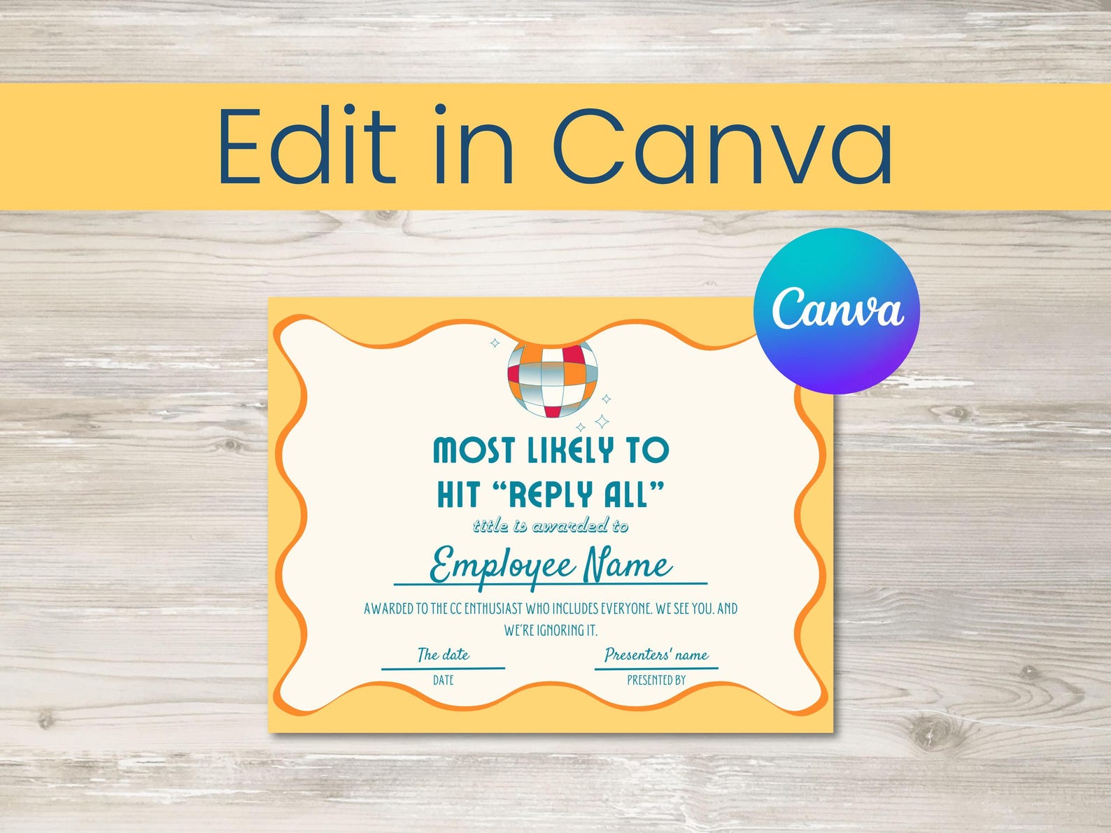 Employee Award Certificates Printable – Editable Templates for ...
